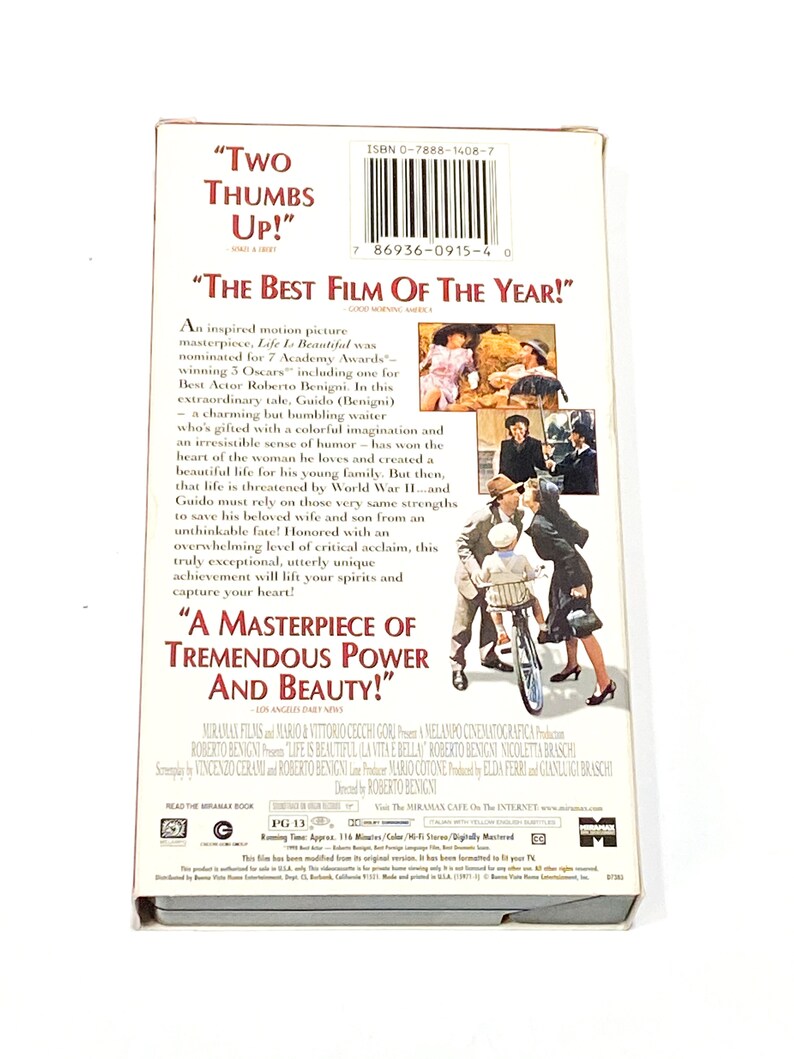 Life is Beautiful VHS Tape: Cult Classic Movie, Pre-owned - Etsy