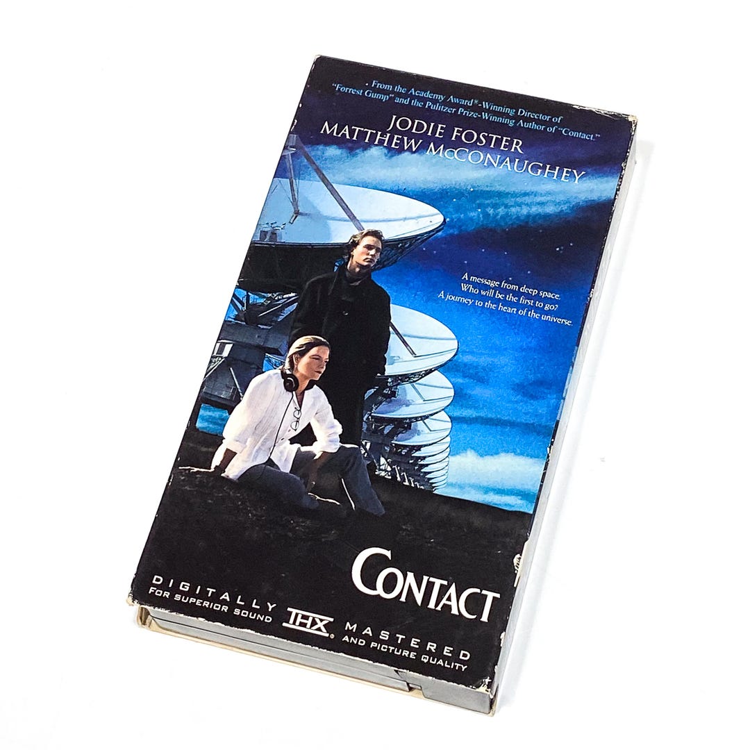 Contact VHS Movie: Jodie Foster, Classic Sci-fi Pre-owned Tape - Etsy