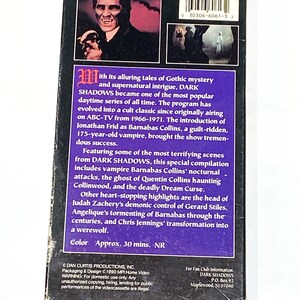 Scariest Moments From Dark Shadows VHS Movie - VCR Tape - Cult Classic ...