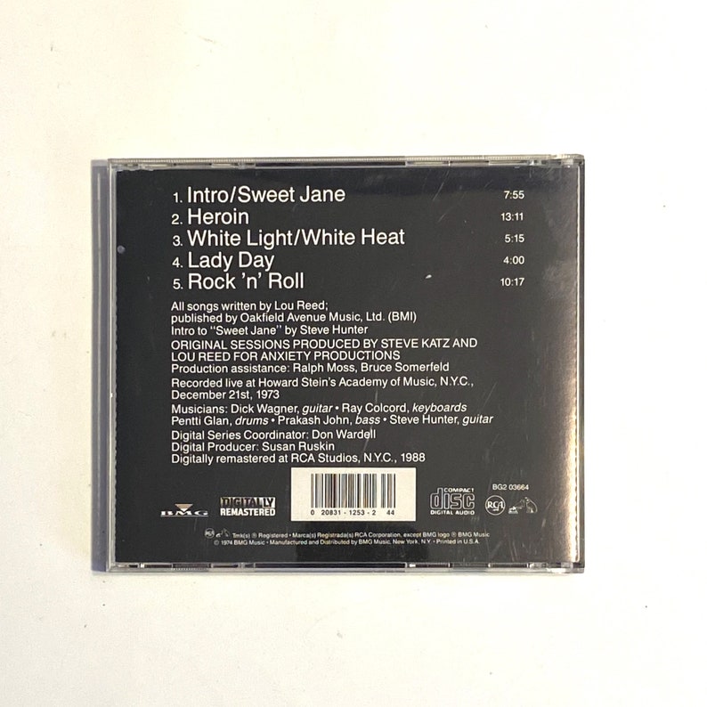 Lou Reed Rock N Roll Animal CD Bob Dylan John Wesley The | Etsy