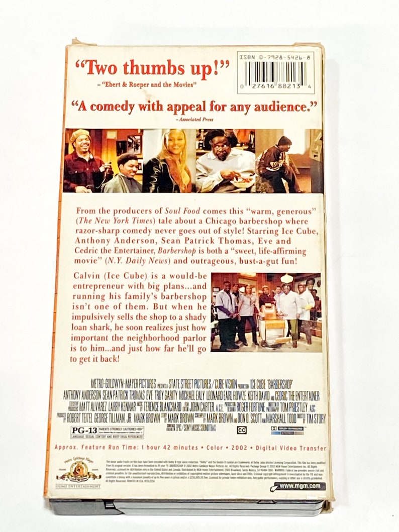 Barbershop 1 & 2 VHS Lot of 2 Ice Cube Movie VCR Tape | Etsy