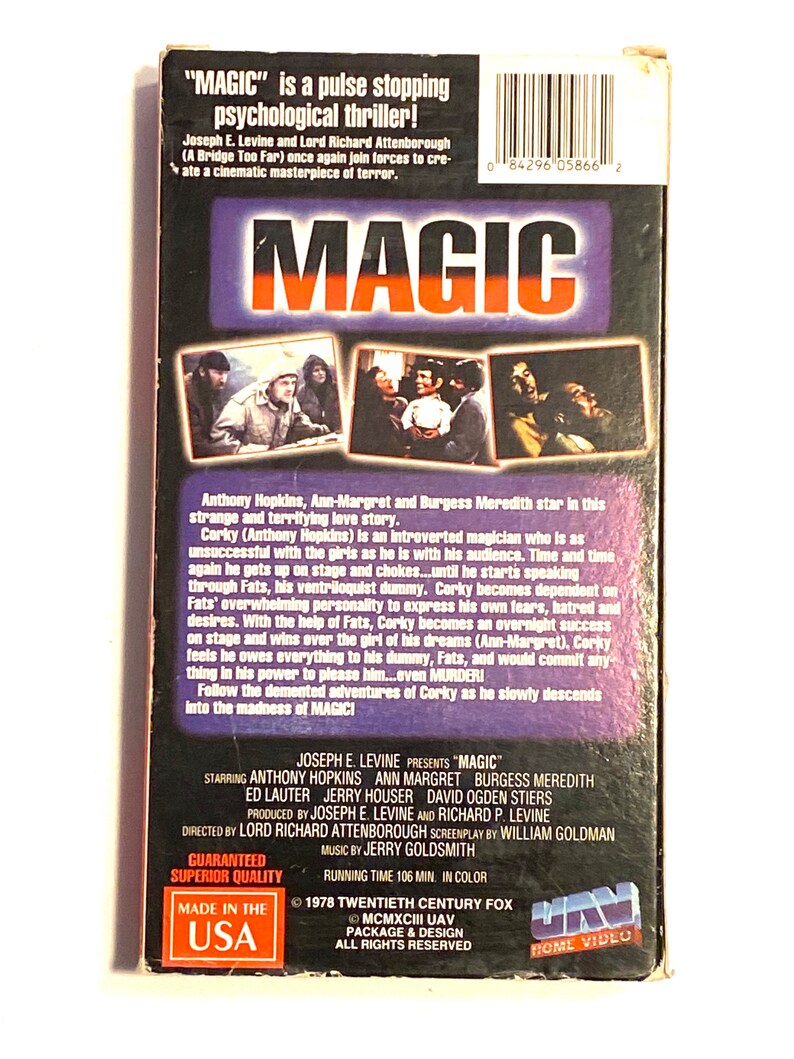 Magic VHS Movie Anthony Hopkins movie Pre-owned Video | Etsy