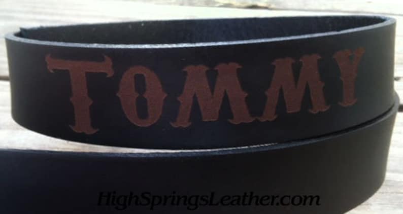 Name Belt Black Leather Belt Custom Engraved for Men and | Etsy