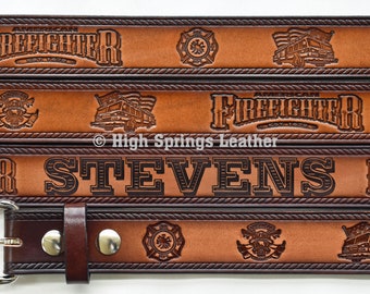 Firefighter Leather Belt - Etsy
