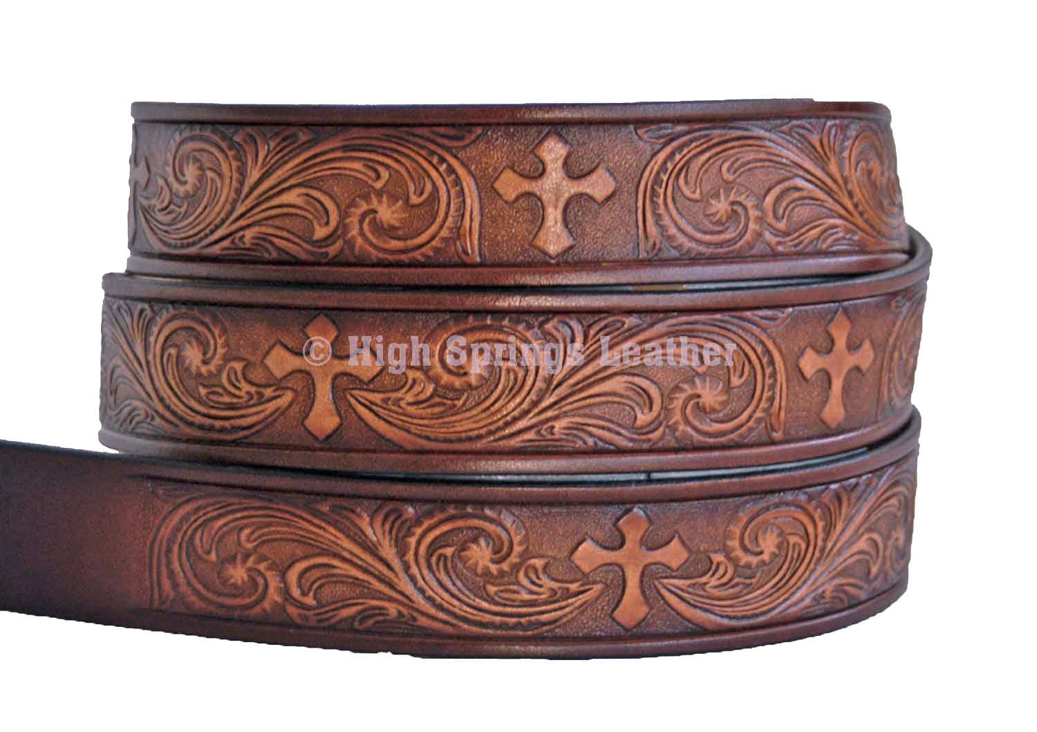 Name Belt - Western Cross Brown Leather Belt Custom Engraved for Men ...