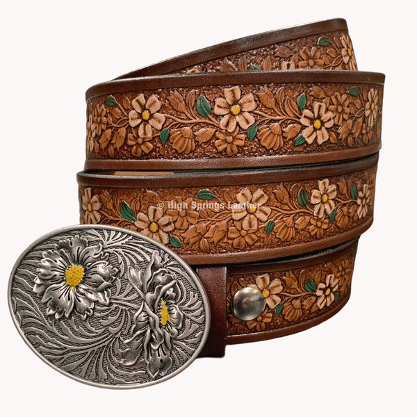 Hand Painted Leather Belt - Etsy