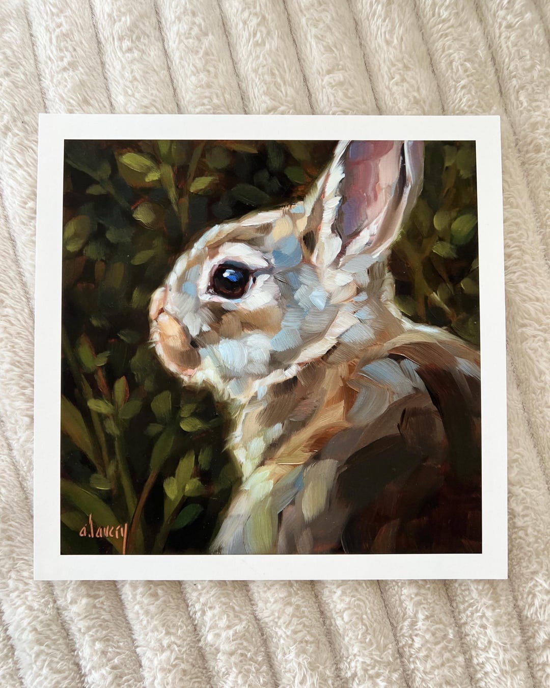 PRINT 'patiently Waiting' Rabbit Fine Art PRINT. Made to Order.*note ...