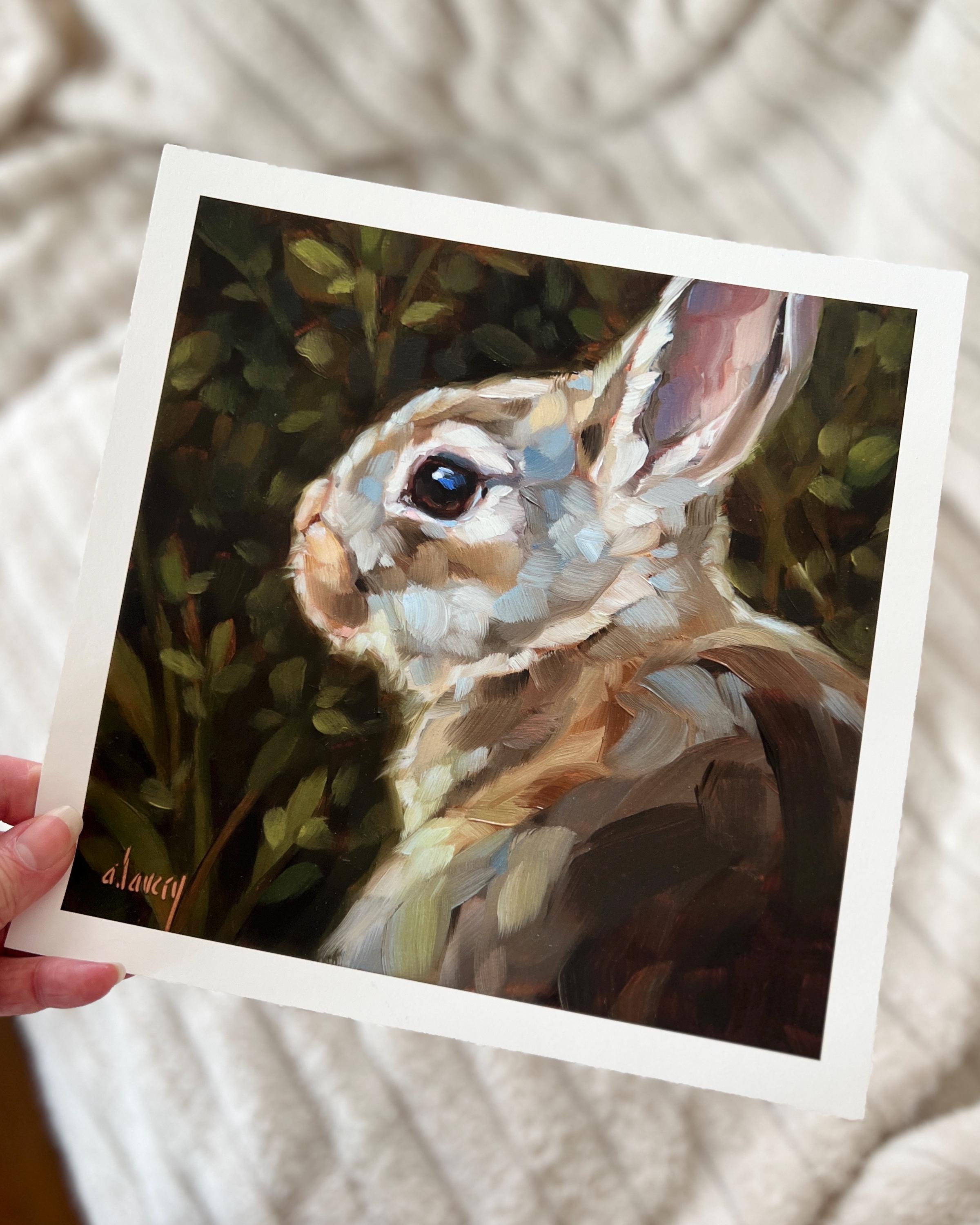 PRINT 'patiently Waiting' Rabbit Fine Art PRINT. Made to Order.*note ...