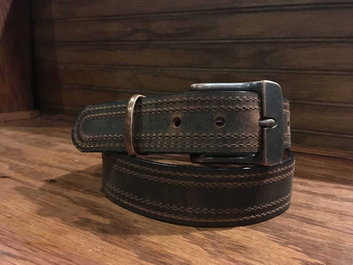 Distressed Leather Belt - Etsy