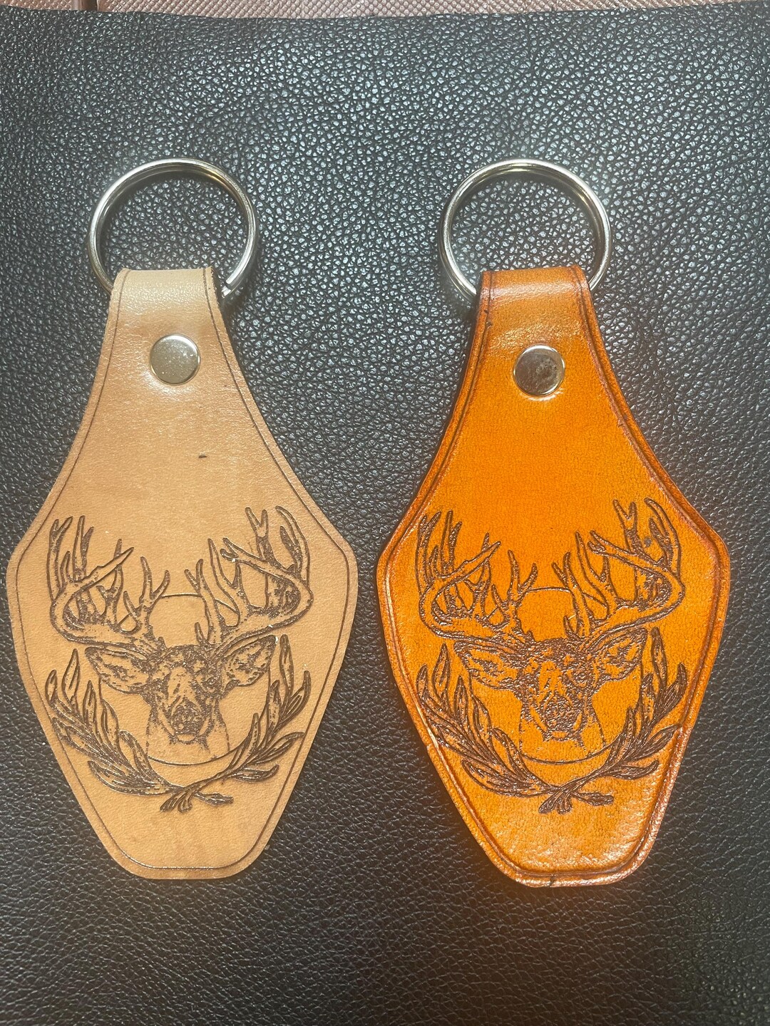 Leather Hunter Key Chain - Etsy