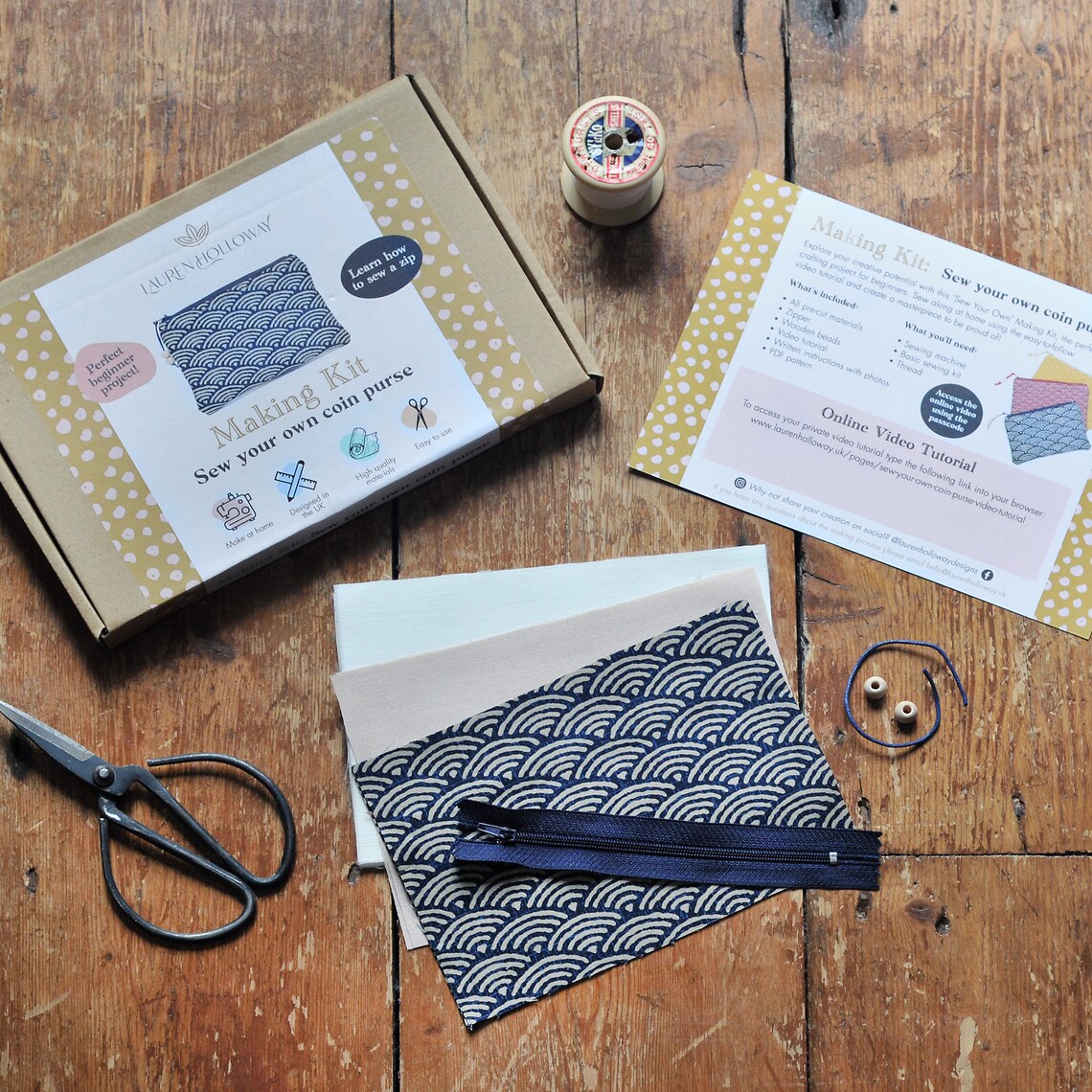 Making Kit, Beginner Sewing Kit, DIY Craft Kit, Sew Your Own Coin Purse ...