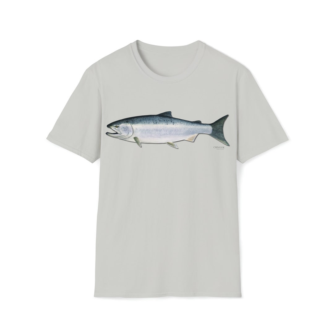 Chinook Salmon on the FRONT, Fishing Shirt, Gift, Salmon Shirt, T Shirt ...