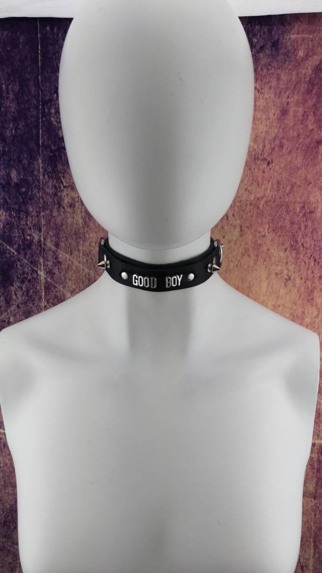Choker Genuine Leather - Choker Collar Black Leather Choker With Metal ...