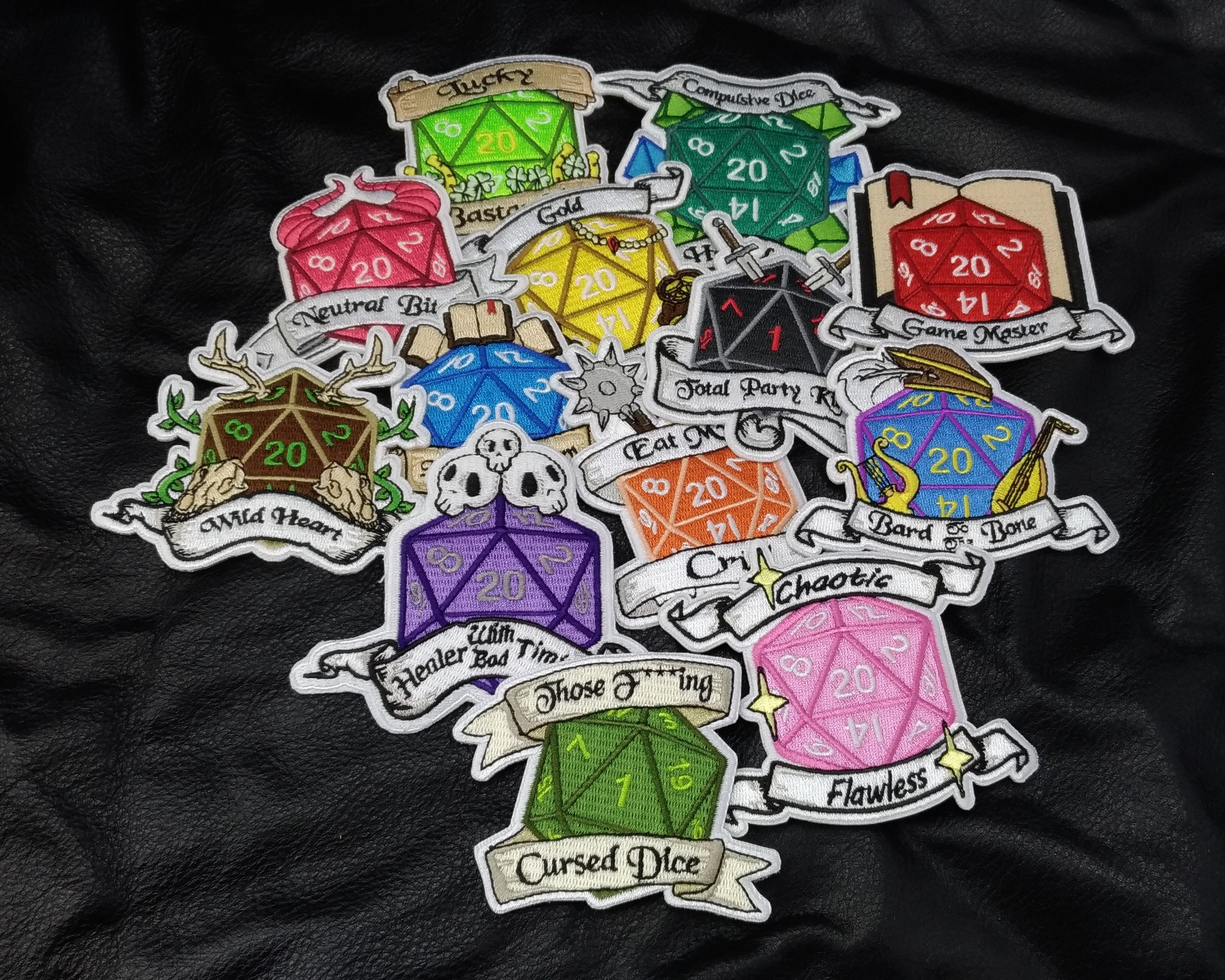 D20 Inspired Embroidered Patches Dungeon Party Embroidered - Etsy
