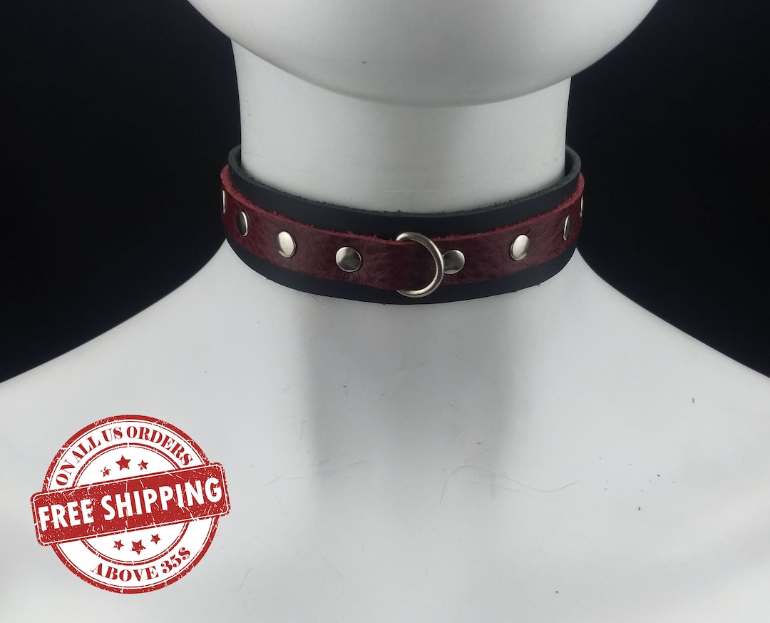 Choker Genuine Leather Choker Collar Dual Color Leather Choker With ...