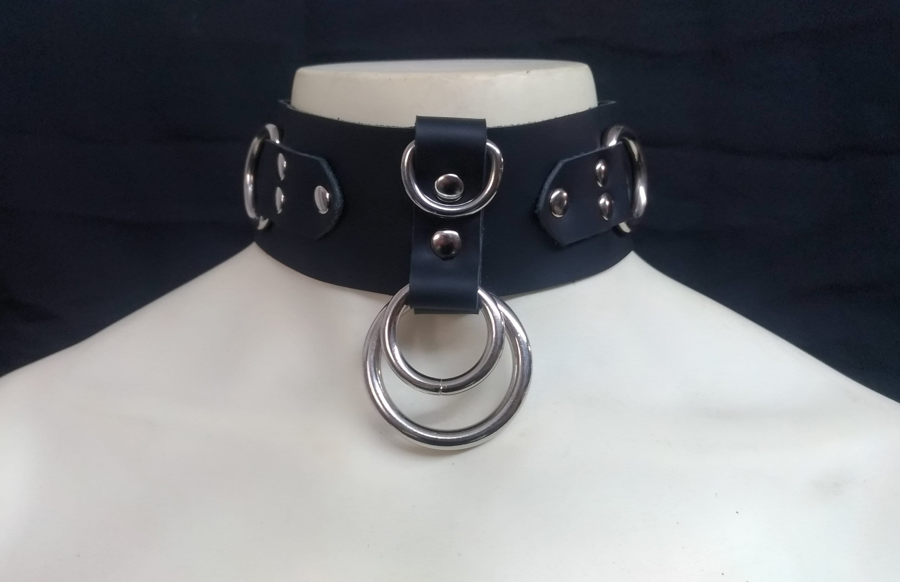 Choker Genuine Leather 2 Choker collar purple leather | Etsy