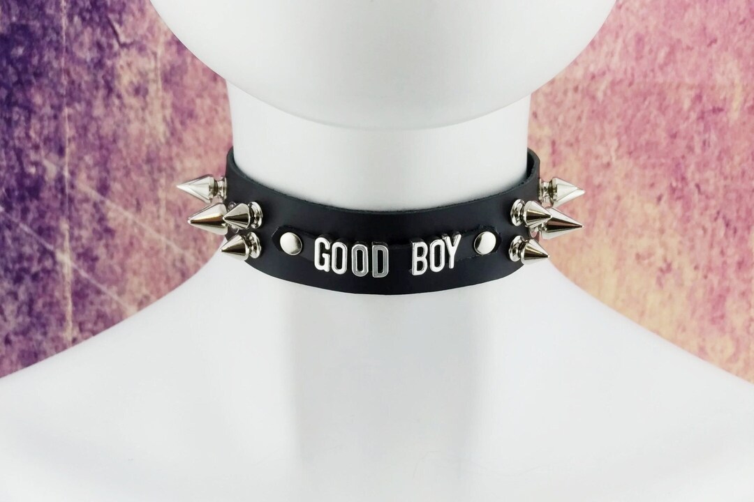 Good Boy/girl Leather Choker | Custom Submissive Day Collar for BDSM ...