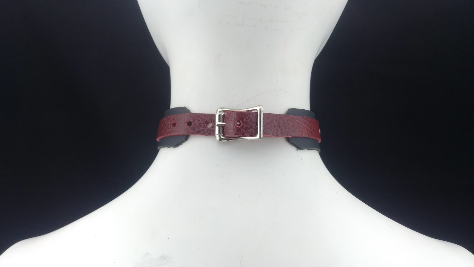 Choker Genuine Leather - Choker Collar Dual Color Leather Choker With ...