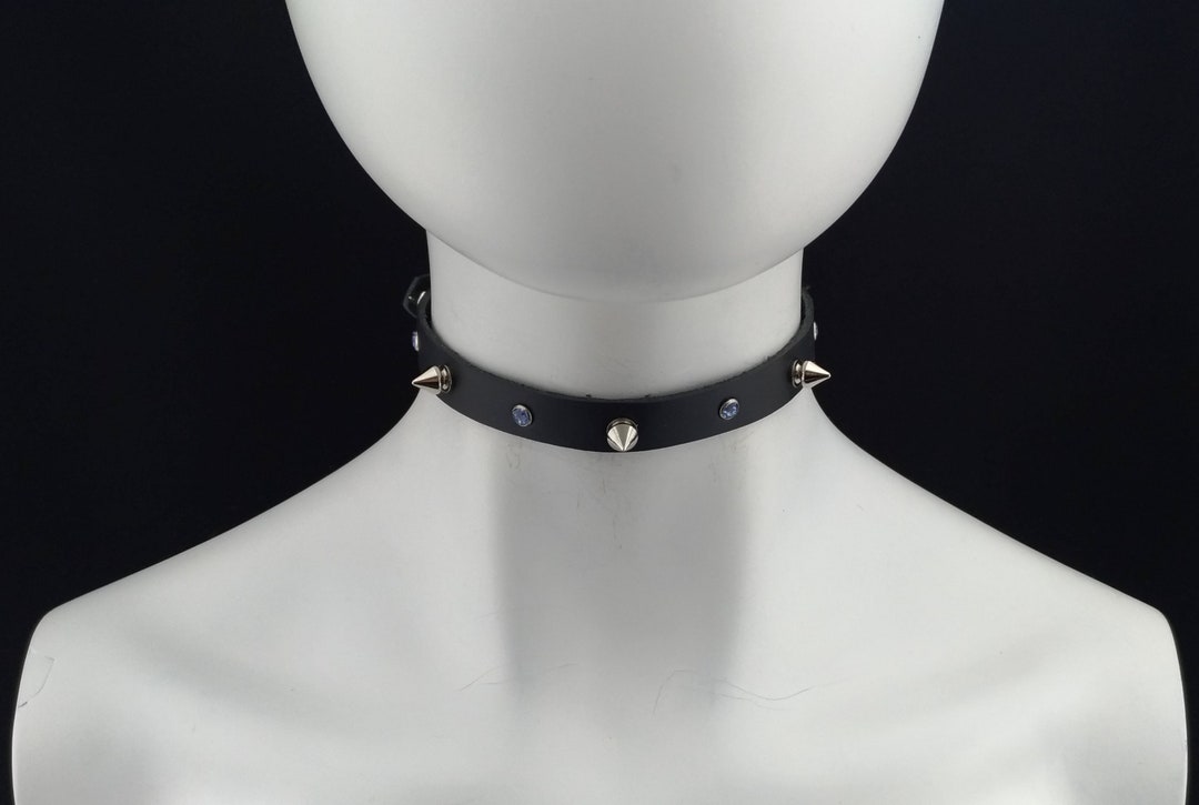 Thin Choker Genuine Leather - Small Fashion Choker Collar Black Leather ...