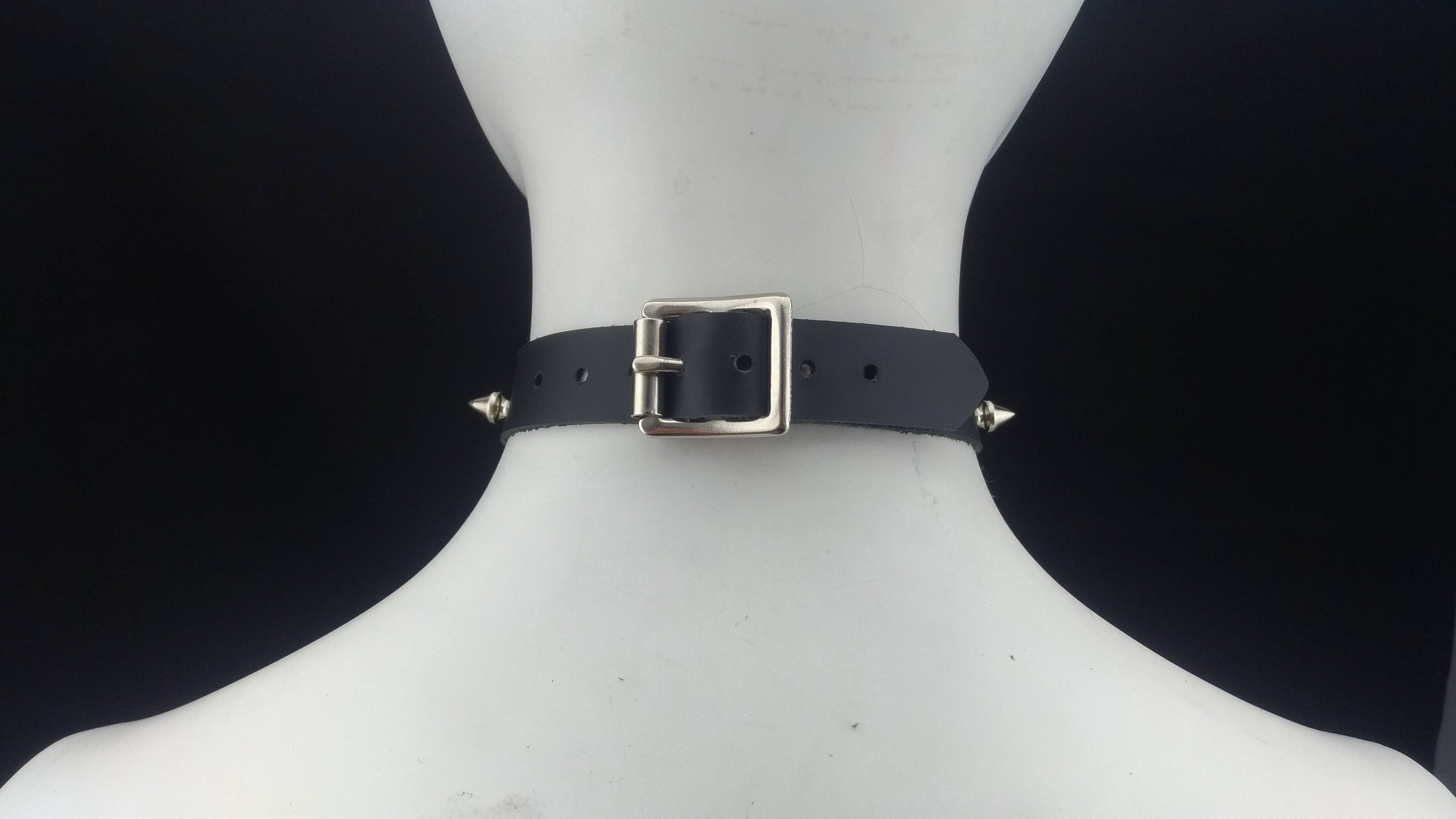 Choker Echtleder Halsband Schwarz Leder Herz Choker mit | Etsy