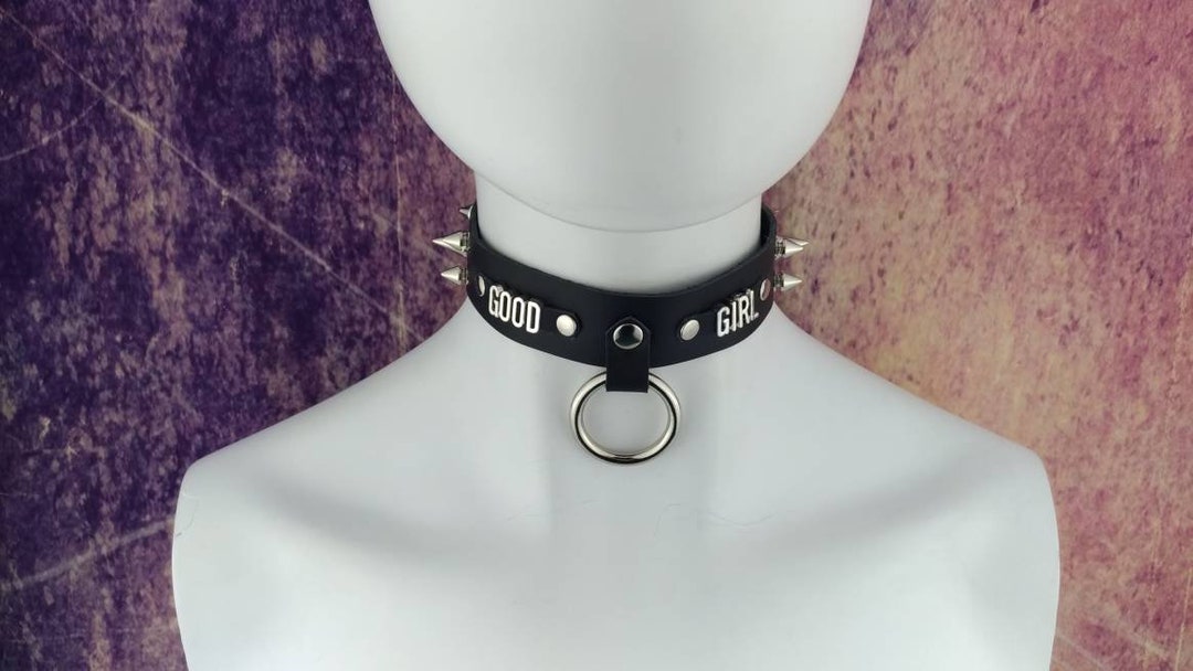 Choker Genuine Leather - Choker Collar Black Leather Choker With Metal ...