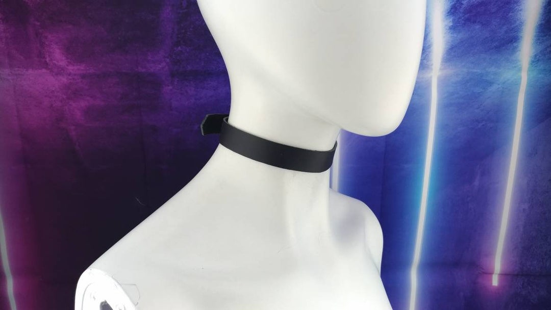 3/4" Wide Simple Strap Choker Genuine Leather - Small Fashion Choker ...