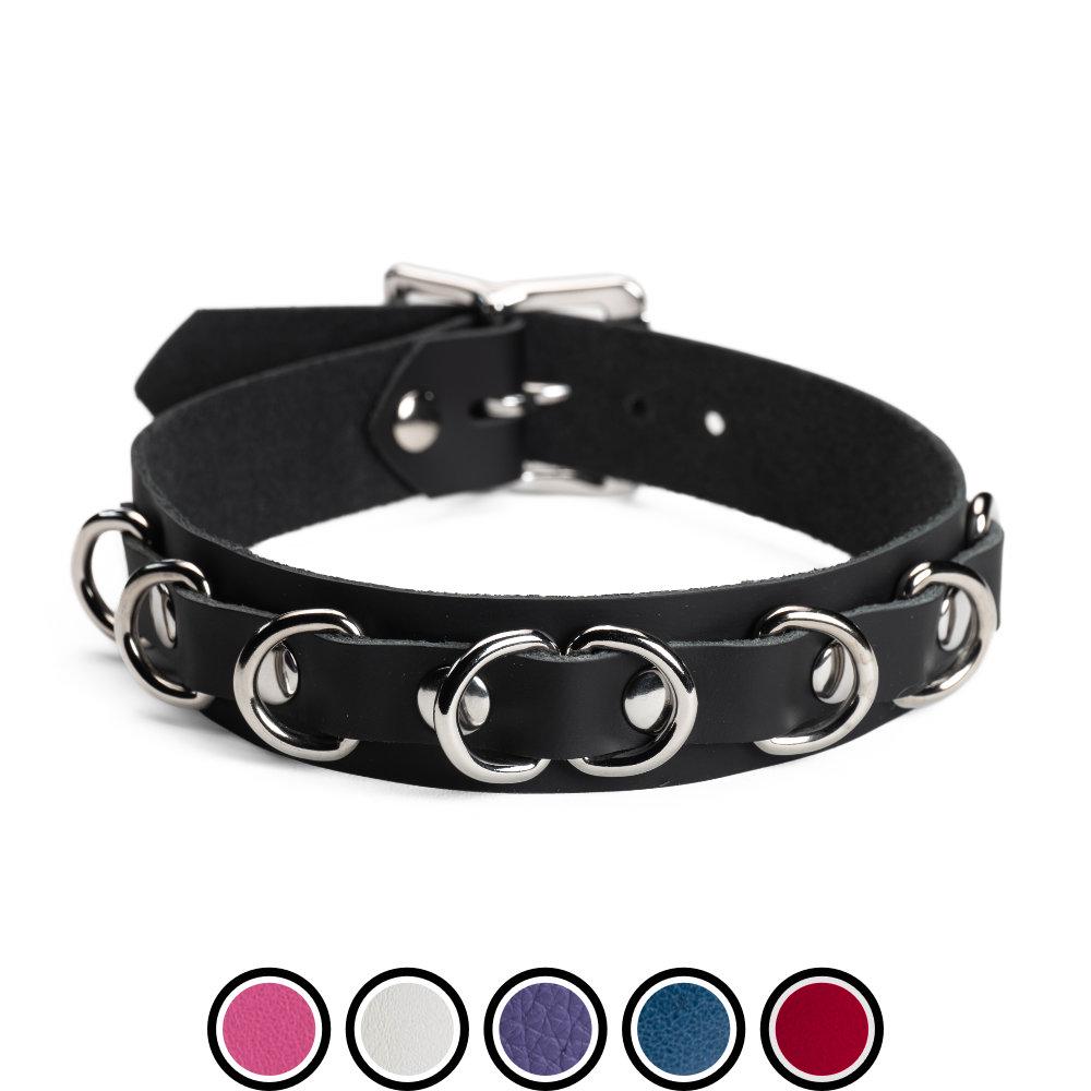 Genuine Leather Choker With Mini D-rings | Submissive Day Collar for ...