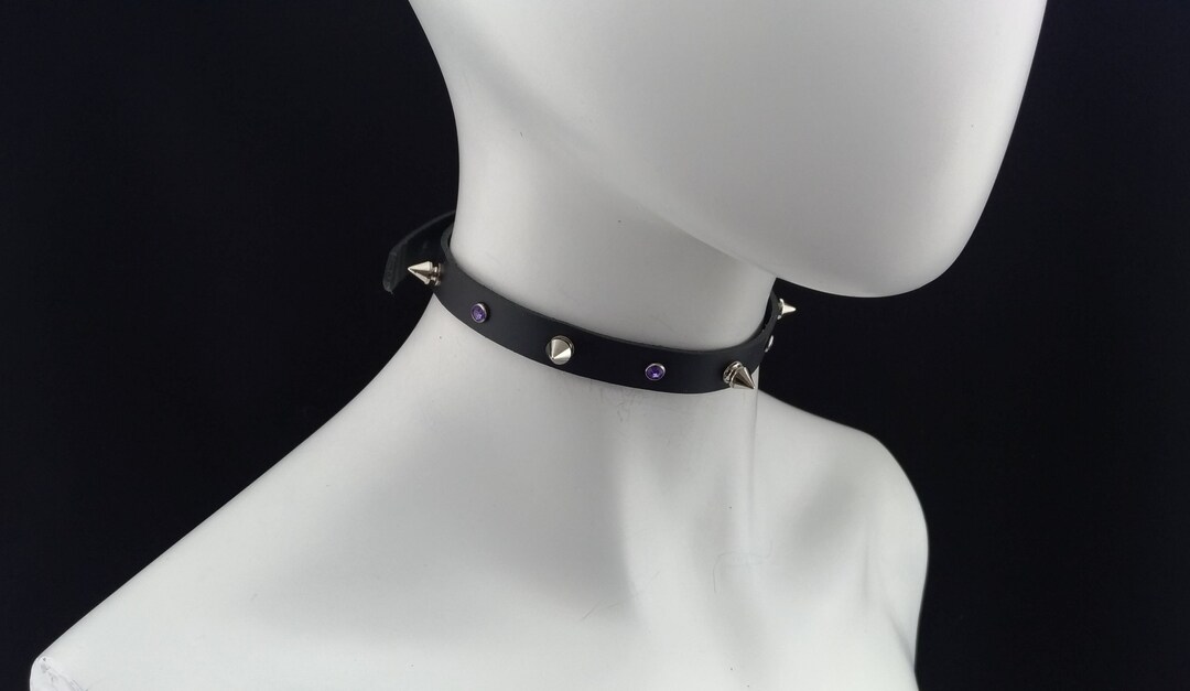 Thin Choker Genuine Leather - Small Fashion Choker Collar Black Leather ...