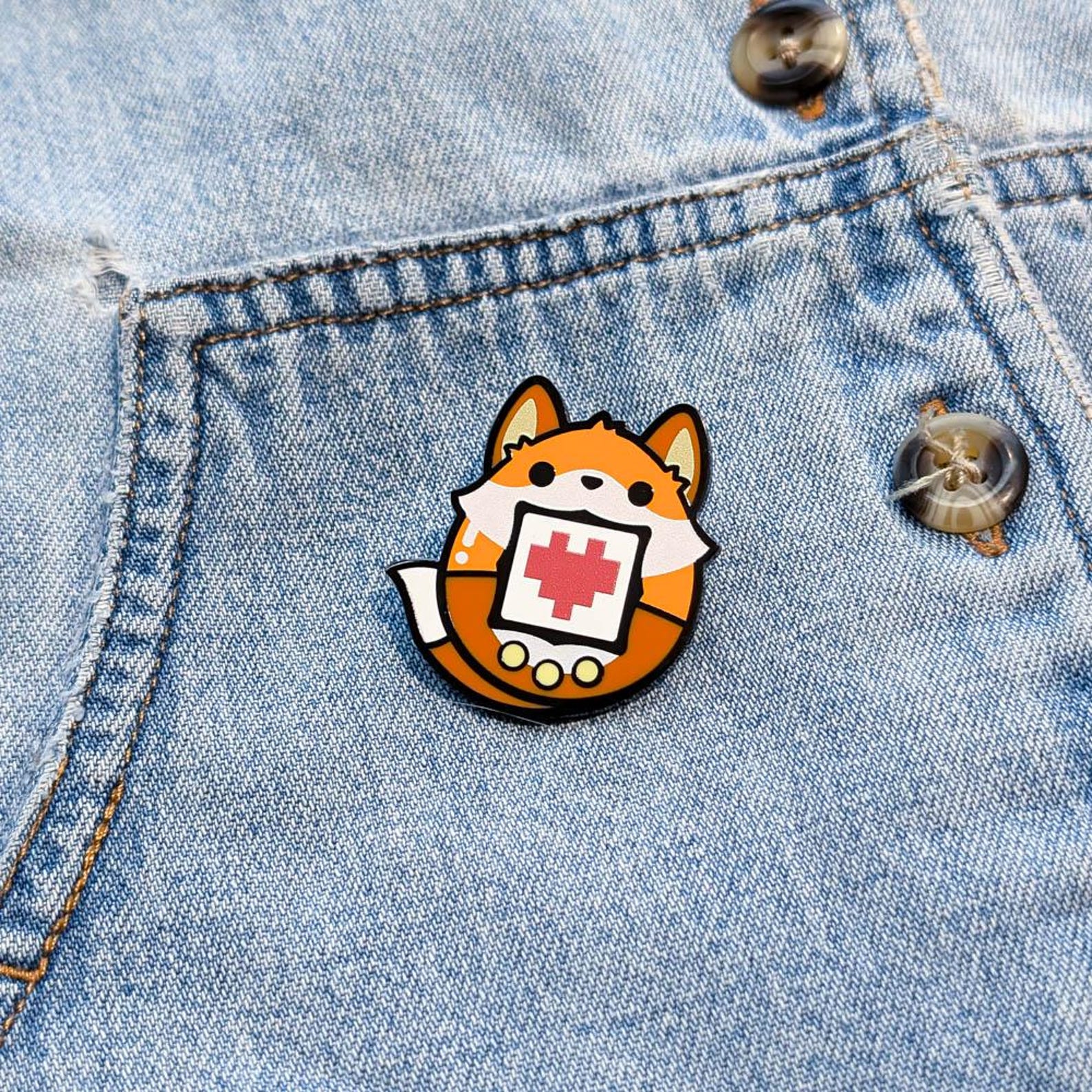 Whisker the Fearless Fox — Hard Enamel Pin — Exclusive Design - Etsy