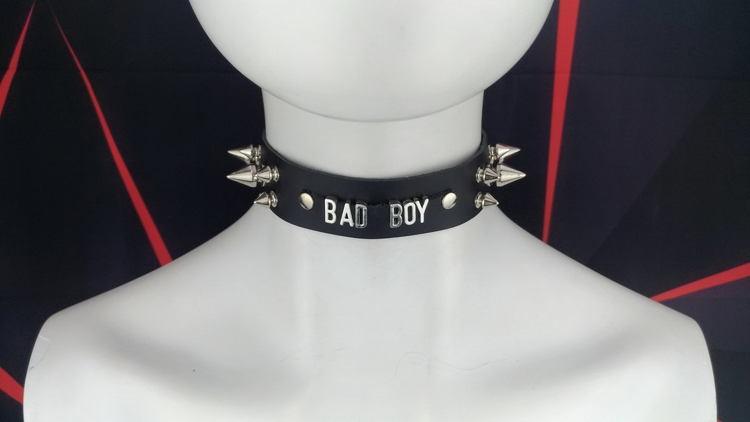 Bad Boy Choker Genuine Leather - Choker Collar Black Leather Choker ...