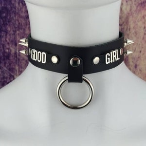 Choker Genuine Leather - Choker Collar Black Leather Choker With Metal ...