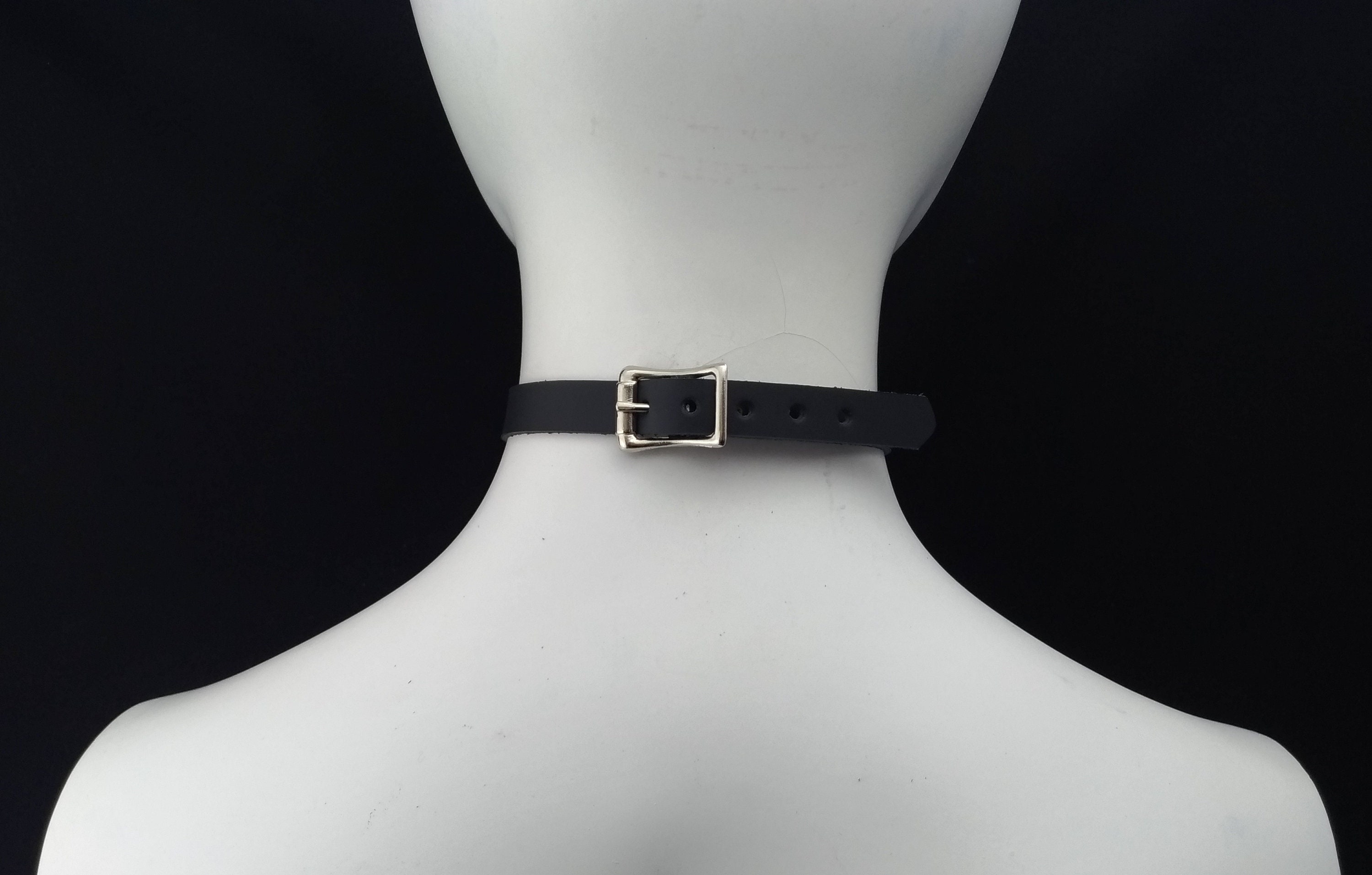 Thin choker genuine leather Small fashion choker leather | Etsy