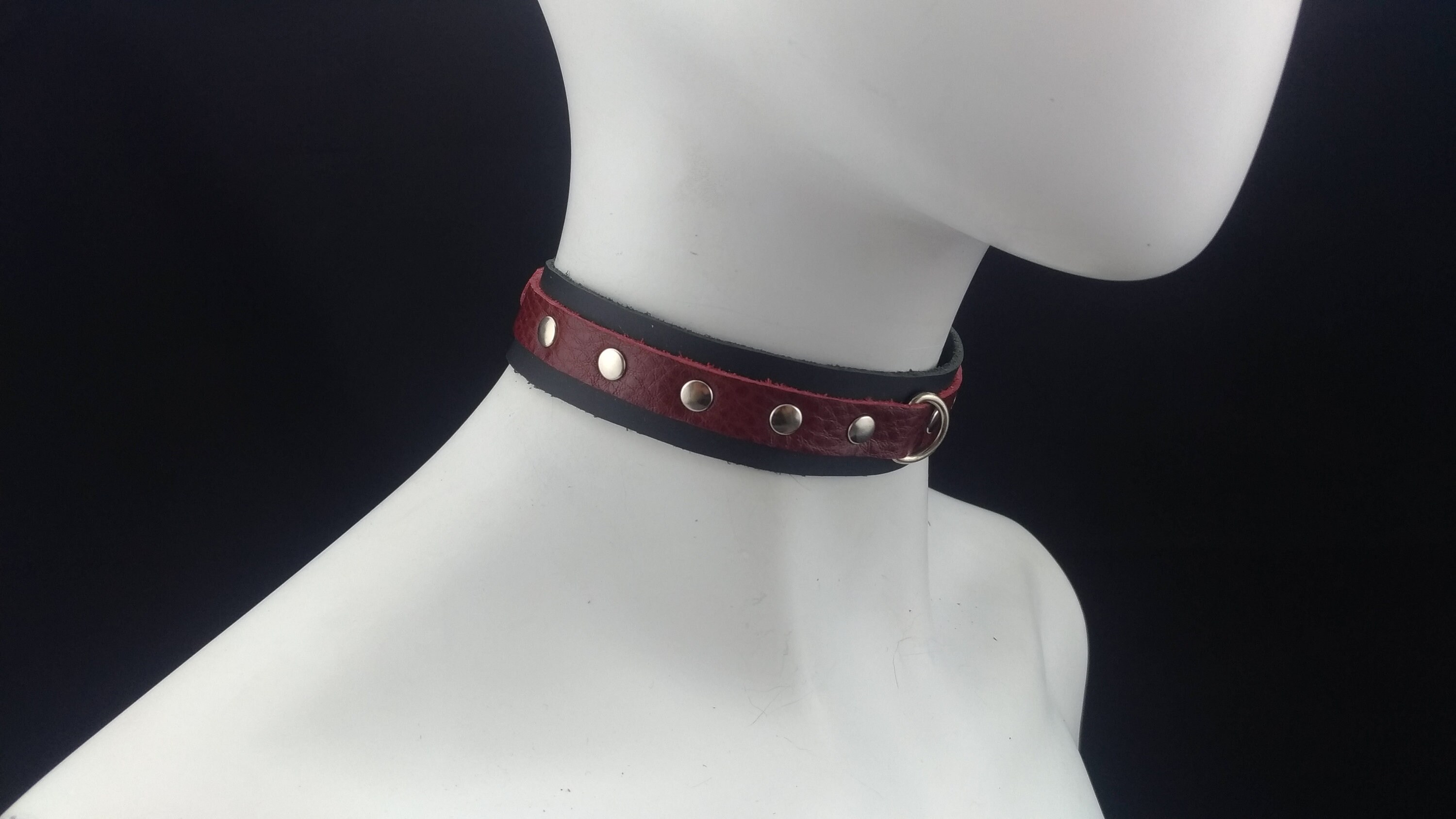 Choker Genuine Leather - Choker Collar Dual Color Leather Choker With ...