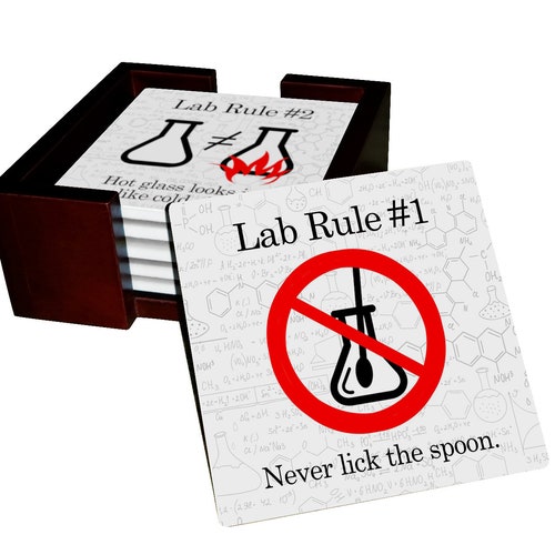 Lab Rules Science Coaster Set 6 Piece Set - Etsy