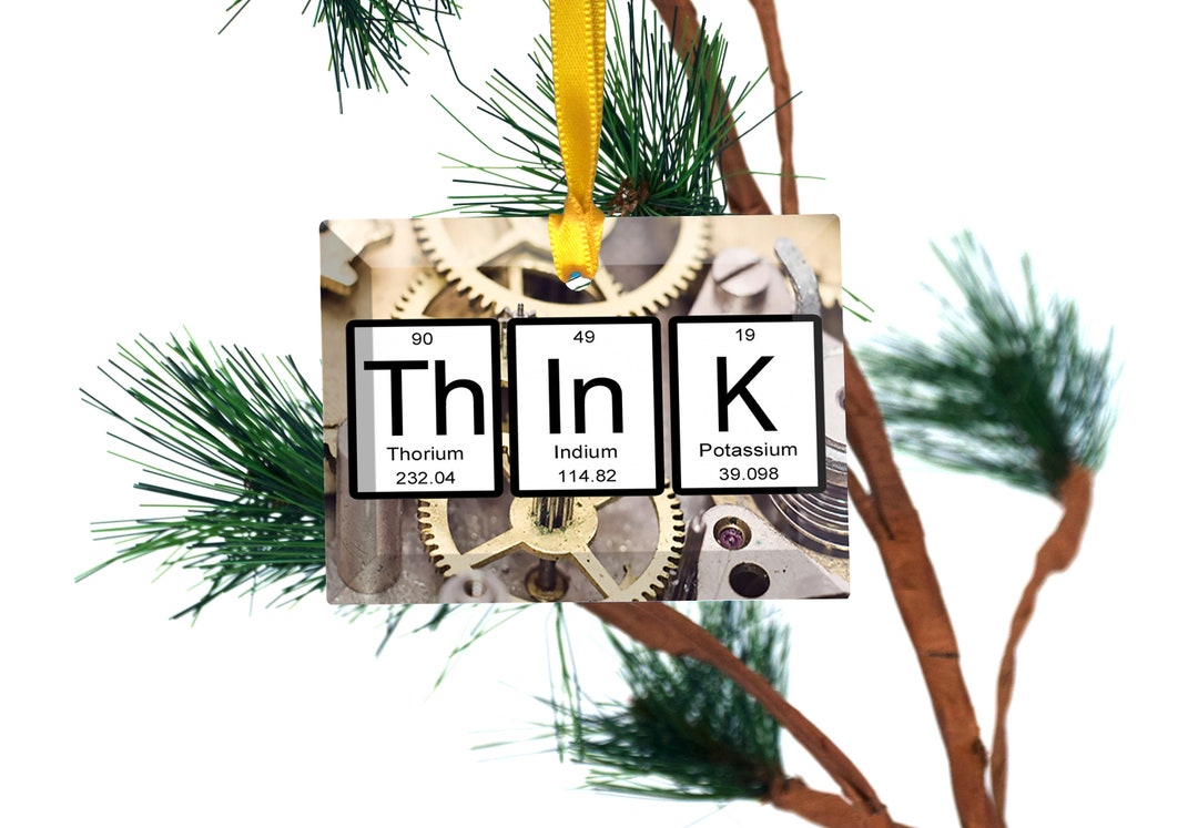 Periodic Table Think Beveled Glass Ornament - Etsy