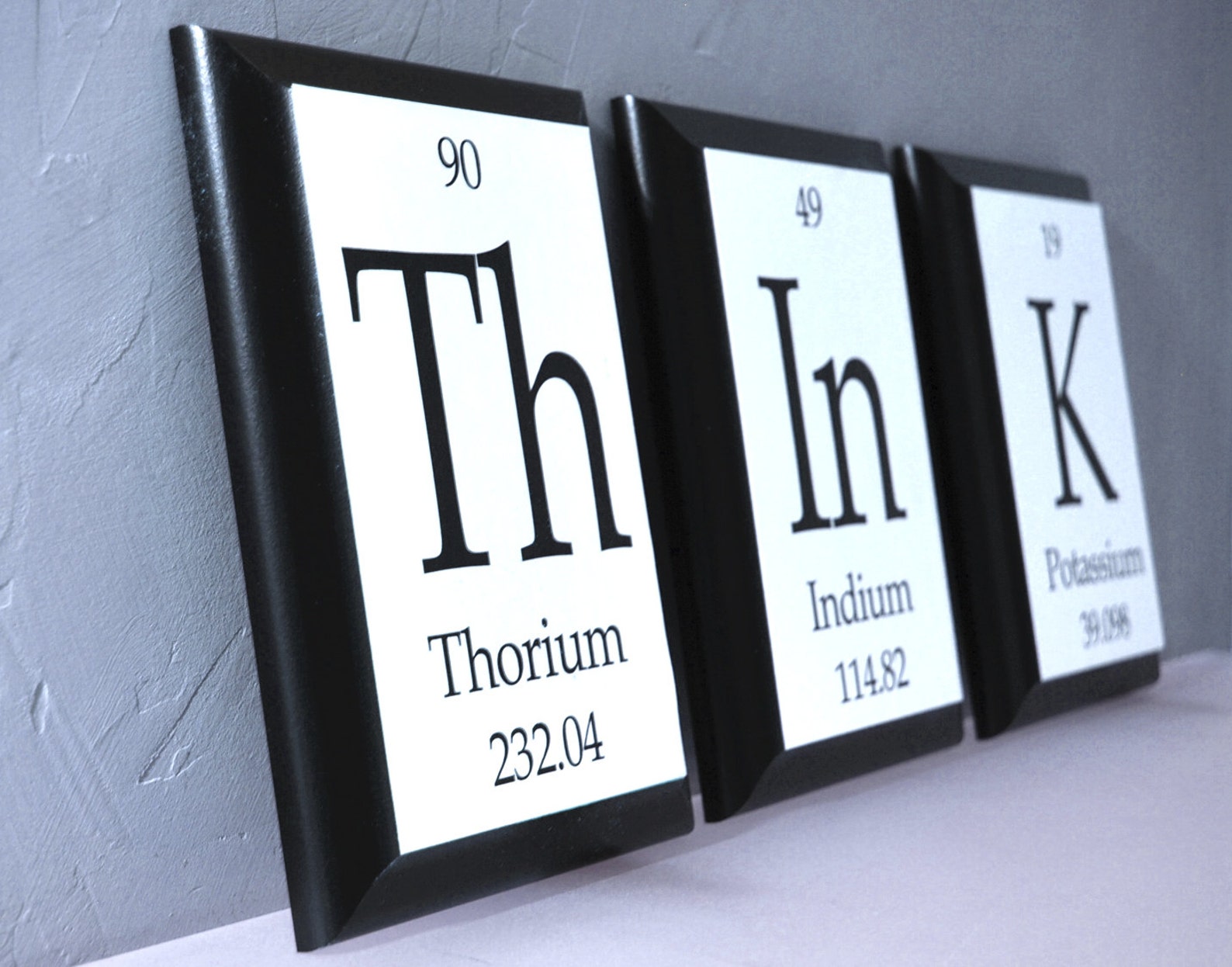 Think Periodic Table Framed 3 Piece Wall Plaque Set | Etsy