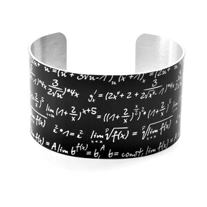 Math Equations on Chalkboard Aluminium Geekery Cuff Jewelry - Etsy