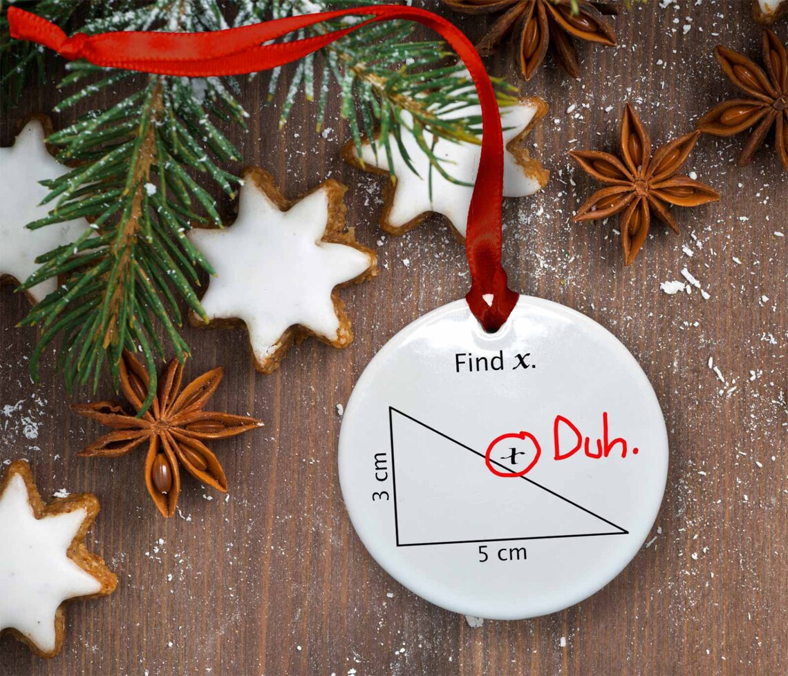 Math Find X Funny Ceramic Christmas Tree Ornament - Etsy
