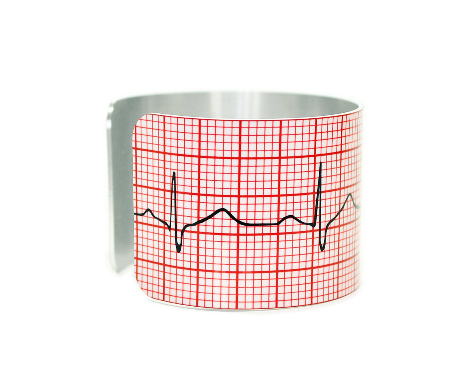 Valentine Geek Gift Heart Monitor EKG Tape Aluminum Bracelet - Etsy