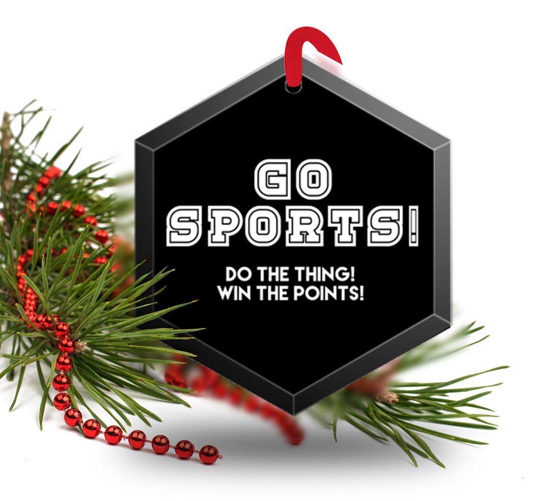 Go Sports! Do the Thing! Win the Points! Beveled Glass Christmas ...