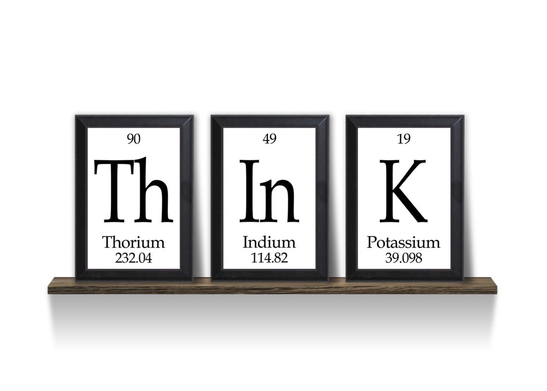 Think Periodic Table Framed 3 Piece Wall Plaque Set - Etsy