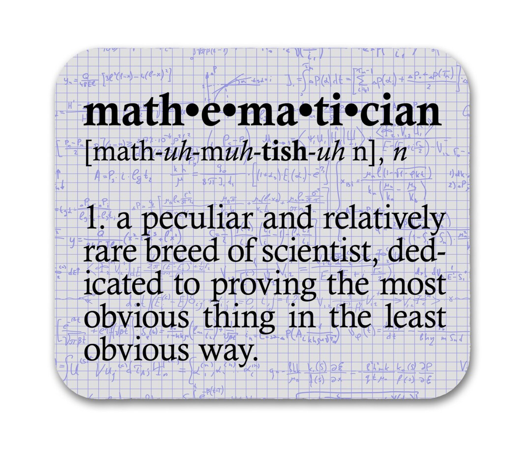 Math Mathematician Definition Funny Mouse Pad - Etsy