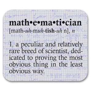 Math Mathematician Definition Funny Mouse Pad - Etsy