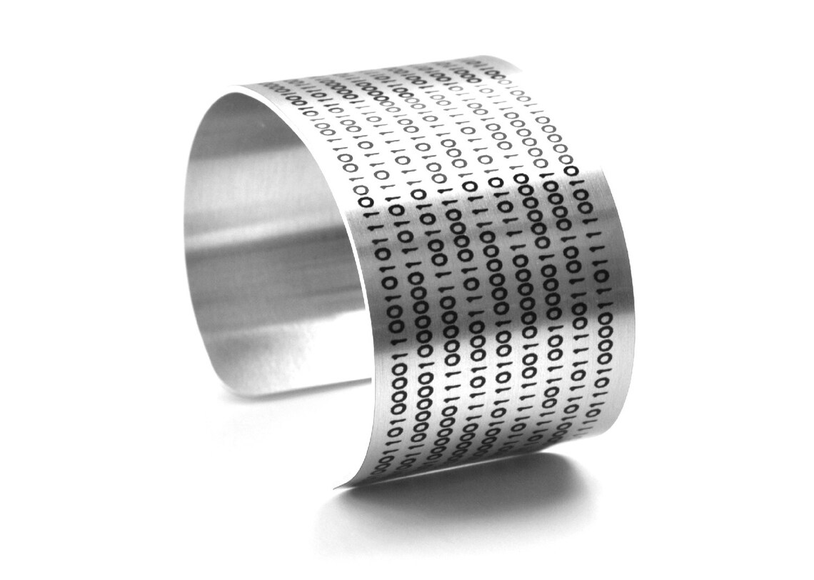 Binary Computer Coding Image Aluminium Geekery Cuff Jewelry - Etsy