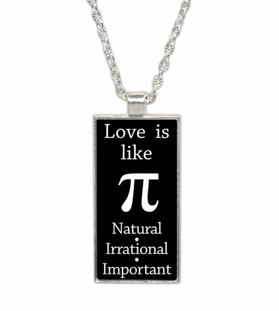 Love is Like Pi Funny Math Pendant Necklace With Chain | Etsy
