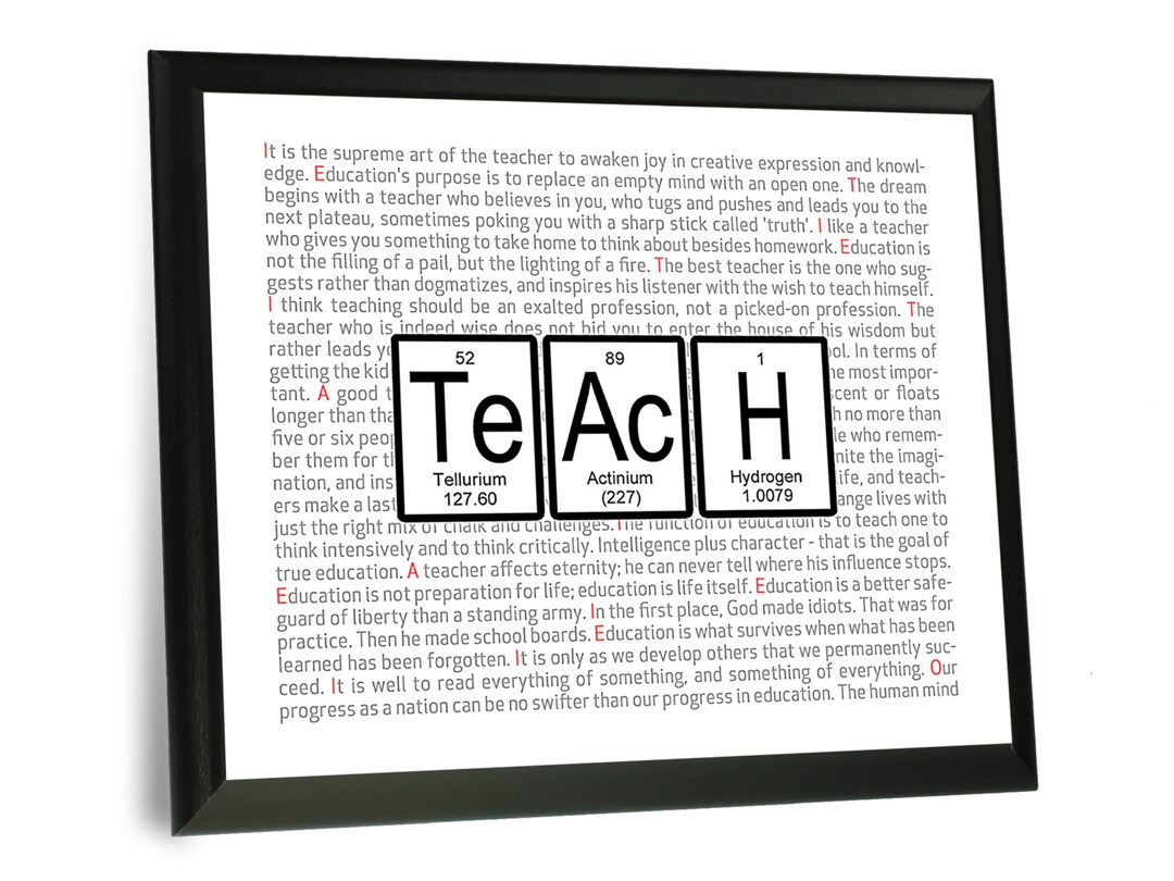 Teach Sign - Periodic Table Science Chemistry Wine Wood Sign With Built ...