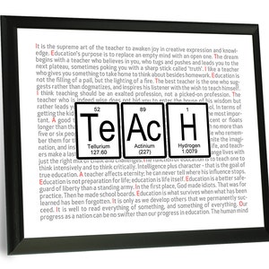 Teach Sign - Periodic Table Science Chemistry Wine Wood Sign With Built ...