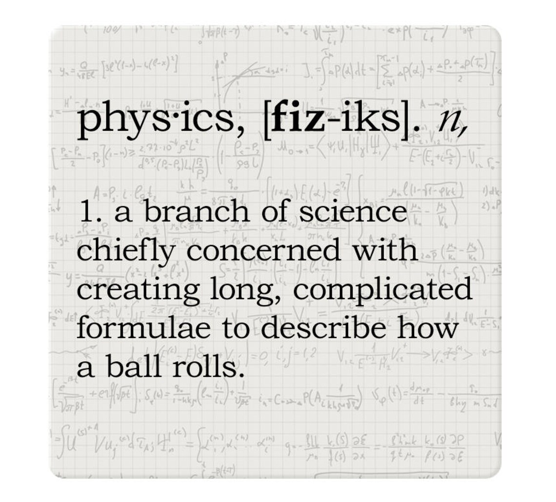 Physics Definition Coaster Set Ceramic Tile With Cork Back - Etsy