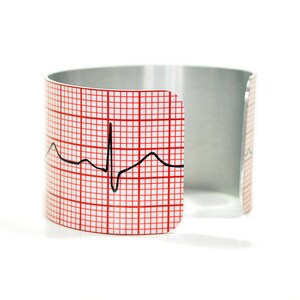 Valentine Geek Gift Heart Monitor EKG Tape Aluminum Bracelet Cuff - Etsy