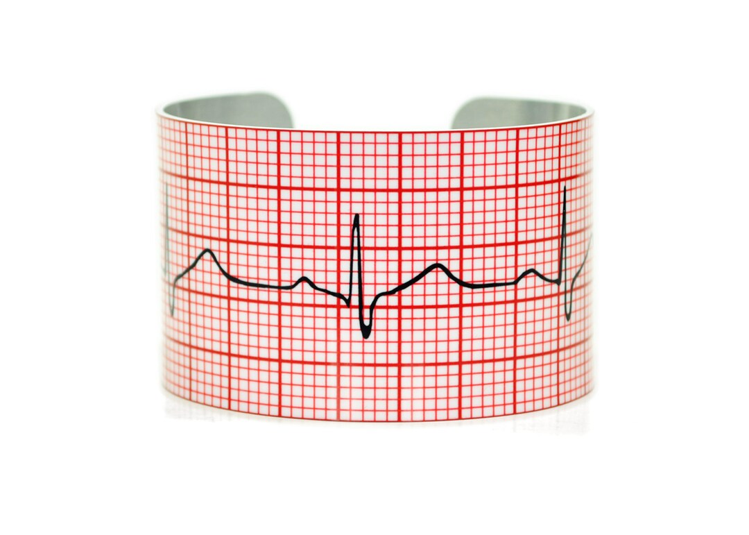 Valentine Geek Gift Heart Monitor EKG Tape Aluminum Bracelet Cuff - Etsy